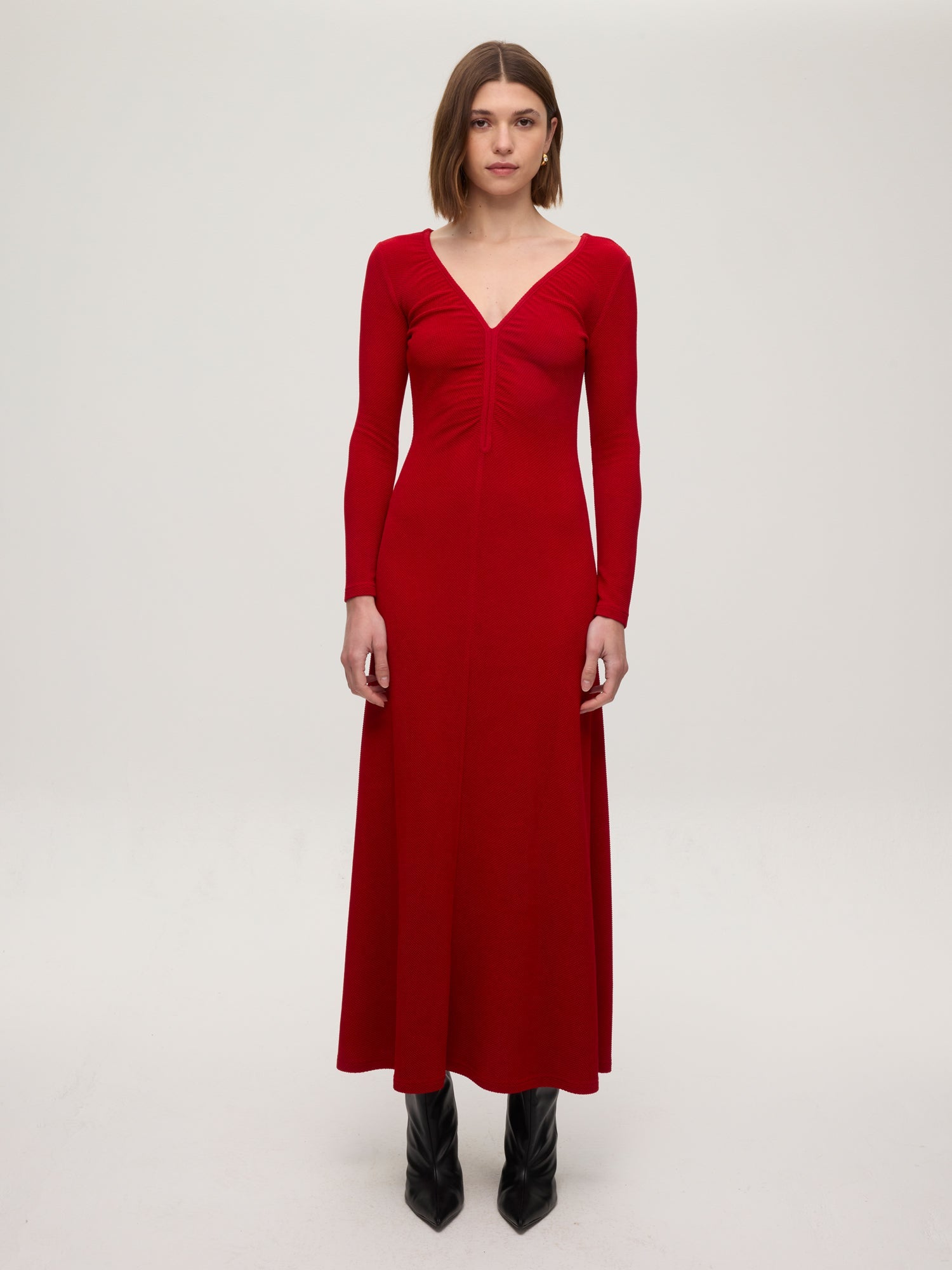 mioh | LUXOR RED - Vestido de punto reversible rojo