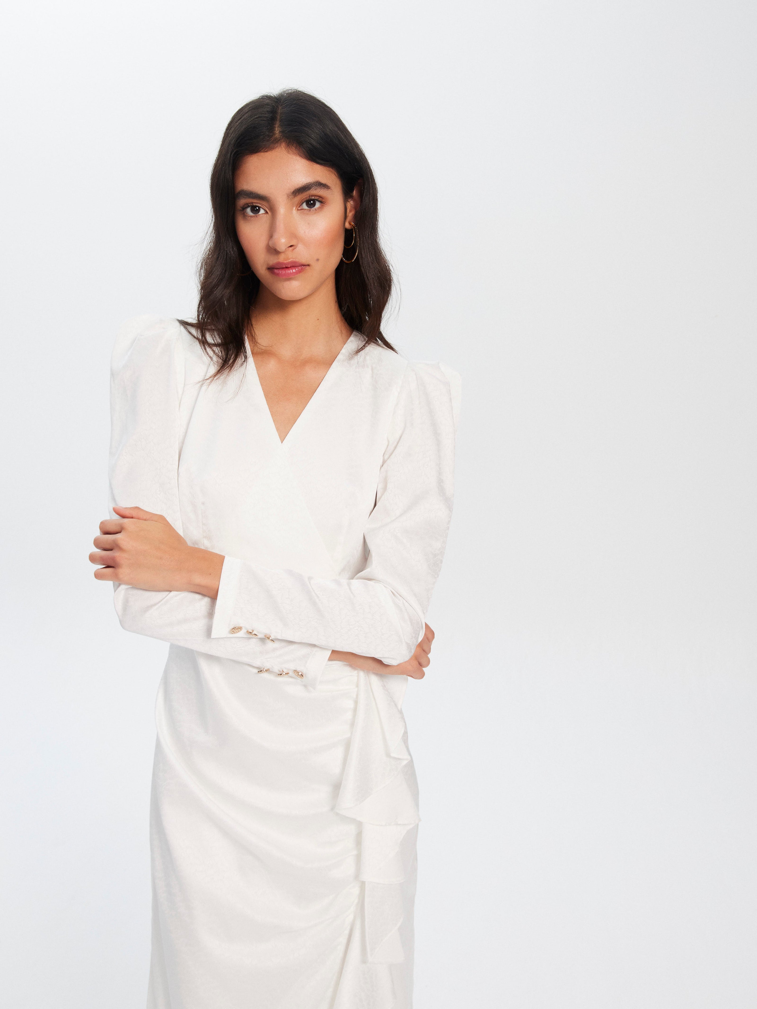 mioh | CARMEN WHITE - Vestido largo midi para novia o fiesta de blanco